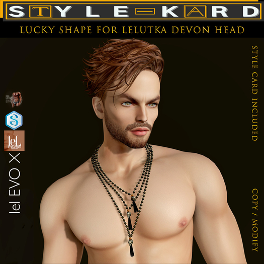Second Life Marketplace - [STYLE-KARD] Lucky Shape - Lelutka Devon Head